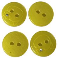 China Eco-Friendly Resin Shirt Buttons 18L Yellow Square Center for Sewing DIY for sale