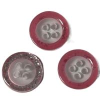 China Transparent Resin Shirt Buttons 14L-60L Pink Glitter Rim for Blouses for sale