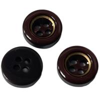 China Silked Print Golden Rim Resin Buttons 14L-70L for Blouse Shirt Sewing for sale