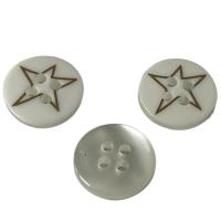 China Eco Friendly Resin Faux Pearl Button 20mm Gold Star Print for Blouses Garment for sale