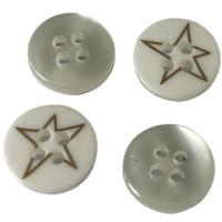 China Eco Friendly Resin Faux Pearl Button 20mm Gold Star Print for Blouses Garment for sale