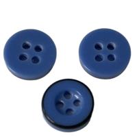 China 4 Hole Plastic Resin Buttons 11mm Blue with Black Rim for Sewing Garment for sale