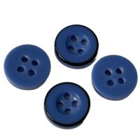 China 4 Hole Plastic Resin Buttons 11mm Blue with Black Rim for Sewing Garment for sale