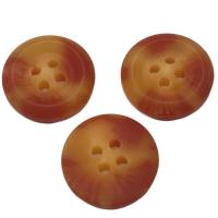 China Red and Yellow 4 Hole 18mm Resin Faux Horn Buttons for Jacket Coat Sweater for sale