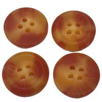 China Red and Yellow 4 Hole 18mm Resin Faux Horn Buttons for Jacket Coat Sweater for sale
