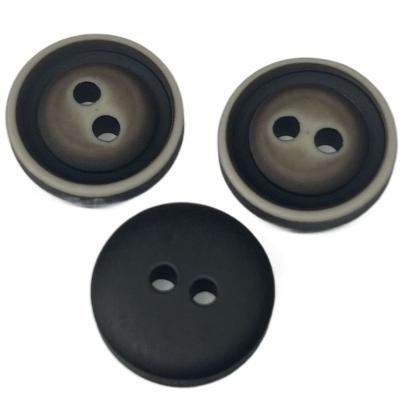 China Eco-Friendly Resin 2 Hole Buttons 22L Dark Brown Matt Oil Finish for Sewing Garment Accessories for sale