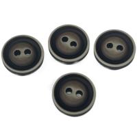 China Eco-Friendly Resin 2 Hole Buttons 22L Dark Brown Matt Oil Finish for Sewing Garment Accessories for sale