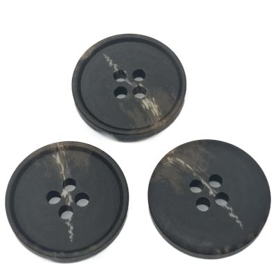 China 36L 4 Hole Dark Brown Resin Fake Horn Buttons for Sweater Coat Eco-Friendly for sale