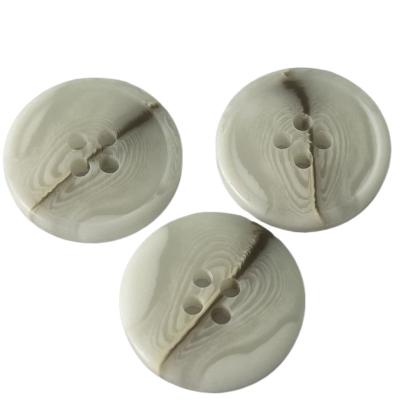 China Faux Horn Buttons 36L 22mm 4 Holes White Matt Finish for Coat Jacket for sale