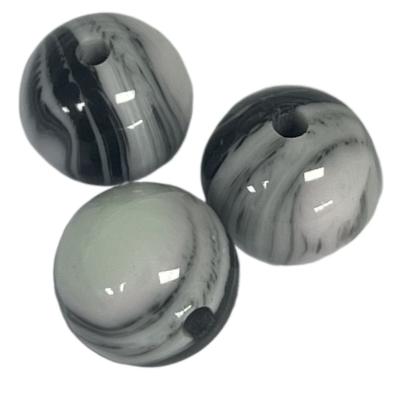 China 10mm One Hole Fancy Resin Bead Buttons Marble Effect Round for Garment Accessories for sale