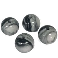 China 10mm One Hole Fancy Resin Bead Buttons Marble Effect Round for Garment Accessories for sale