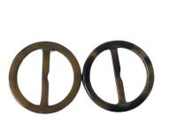 China Eco-Friendly Polyester Plastic Buckles 2 Holes Horn Effect 56mm for Bag Coat Outerwear for sale