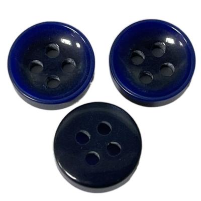 China Two Layers Dark Blue Fancy Resin Buttons 17L for Shirt Sewing Eco-Friendly for sale