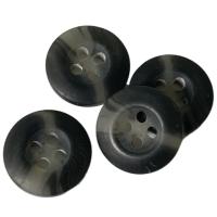 China 14mm Faux Horn Buttons Grey Color Four Hole Round Resin for Coat Jacket Outerwear for sale