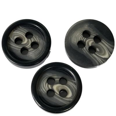 China Dull Finished Fake Horn Buttons 28mm with Black Rim for Outerwear Coat Jacket for sale