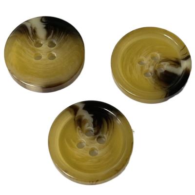 China ODM Rim Yellow Fake Horn Buttons 30L Resin Eco-Friendly Plastic Garment Accessory for Outerwear Coat Jacket for sale