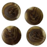 China Resin Eco Friendly Polyester Fake Horn Buttons 22L Deep Brown 4 Holes for Garment for sale
