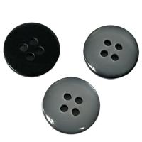 China Recycled Plastic Shirt Buttons 4 Holes Silver Color 24L 15mm for Garment Blouses for sale