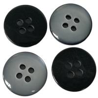 China Recycled Plastic Shirt Buttons 4 Holes Silver Color 24L 15mm for Garment Blouses for sale
