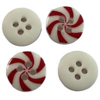 China White Chalk Buttons With Red Silk Print 20L For Shirt Blouses for sale