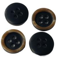 China Two Layers Chalk Buttons Black Color 16L For Shirt Garment Accessory for sale
