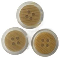China Polyester Fake Wooden Buttons 36L with Transparent Rim for Coat Garment Accessories for sale