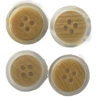 China Polyester Fake Wooden Buttons 36L with Transparent Rim for Coat Garment Accessories for sale