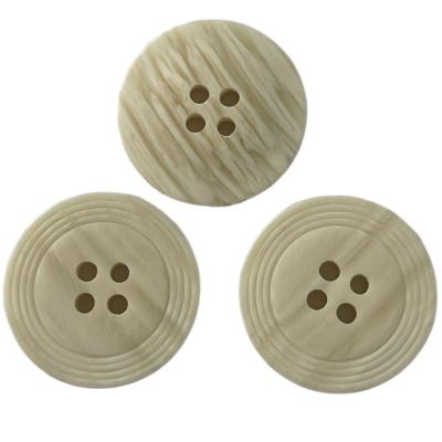 China Eco-Friendly Polyester Faux Wood Buttons 32L with Special Rim for Garment Use for sale