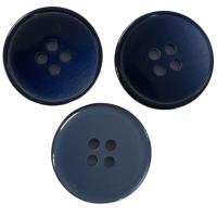 China Dark Navy Fancy Shirt Buttons 28L Polyester 18mm with Rim for Garment for sale