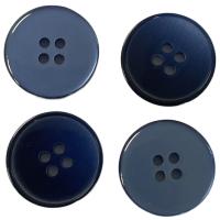 China Dark Navy Fancy Shirt Buttons 28L Polyester 18mm with Rim for Garment for sale