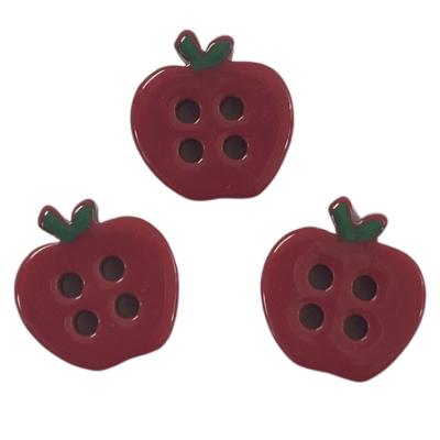 China Eco-Friendly Resin 4 Hole Apple Shape Buttons 20L for DIY Shirt Sewing for sale