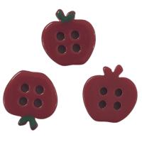 China Eco-Friendly Resin 4 Hole Apple Shape Buttons 20L for DIY Shirt Sewing for sale