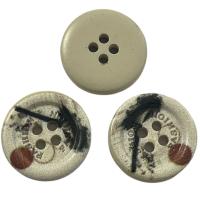 China Silk Printed Fancy Plastic Buttons 4 Hole 28L 18mm for Shirt Coat Garment Accessories for sale