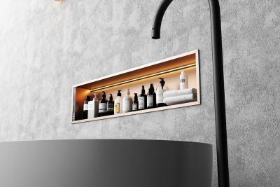 China Stainless Steel Shower Niche 304 750mm Recessed Wall Storage Bathroom Accessories for sale