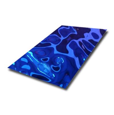 China PVD Water Ripple Stainless Steel Sheet 304 0.5-3.0mm Decorative Ceiling Panel for sale