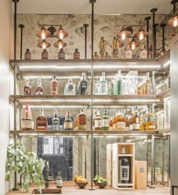 China Custom Stainless Steel Wall Mounted Shelves for Bars Wine Liquor Storage 40000 Sqm Factory for sale
