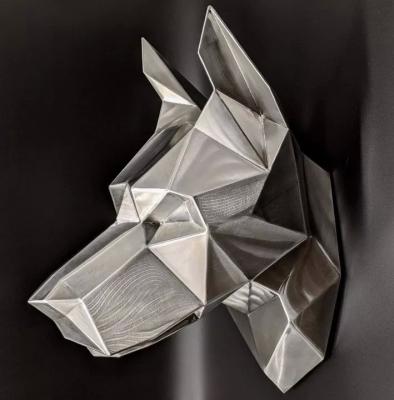 China SUS 304 316L Stainless Steel Animal Sculpture for Exterior Decoration 2m Height for sale