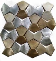 China Aluminum 3D Mosaic Tile for Wall Coverings Backsplashes Accent Walls Flooring 10x10mm for sale