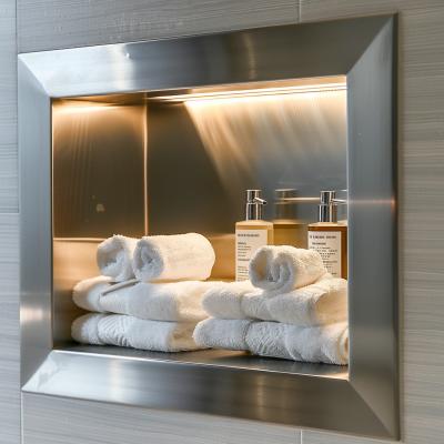 China CNC Stamping Polished Stainless Steel Wall Niche 750mm Seamless Design for sale