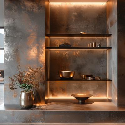 China 304 316 Stainless Steel Laser Cutting Towel Niche Brushed Finish Hand Polishing 750mm for sale