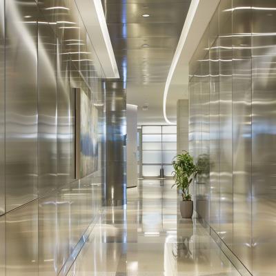 China High-Strength Stainless Steel Facade, Reflective Silver, for Skyscrapers for sale