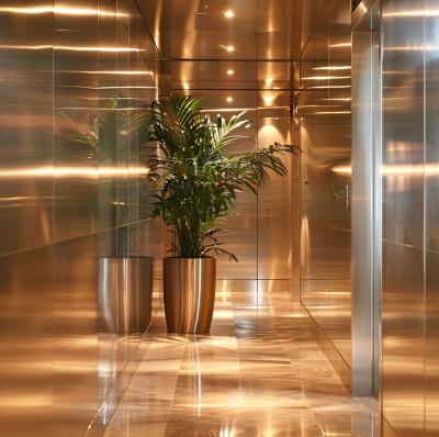 China Premium Stainless Steel Cladding , Bronze Reflective , 4mm Thick , For Prestigious Installations for sale