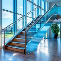 China Stainless Steel Handrail with 8-12mm Glass Clamps for Staircase Fencing 304 316 for sale