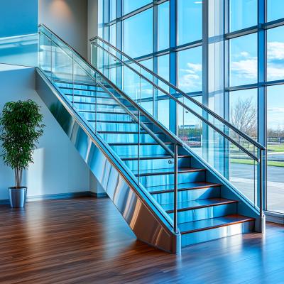 China Brushed Stainless Steel Handrail 304 316 with Glass Support for Balustrade 850mm Height for sale