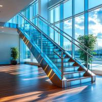 China Crystal Accent Stainless Steel Handrail 304 316 PVD Finish Staircase Balustrade 1050mm for sale