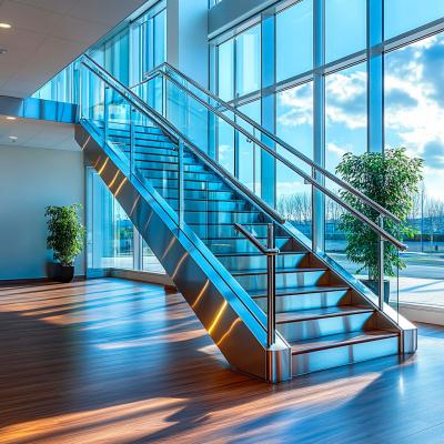 China Crystal Accent Stainless Steel Handrail 304 316 PVD Finish Staircase Balustrade 1050mm for sale