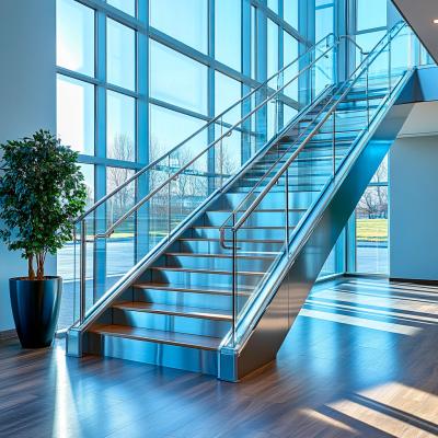 China SSS Stainless Steel Handrails Round Plate Cover Glass Fencing 304 316 850mm Height for sale