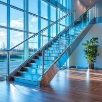 China 304 Stainless Steel Handrail Square Mount for Glass Railing 42mm Spacer 90cm Height for sale