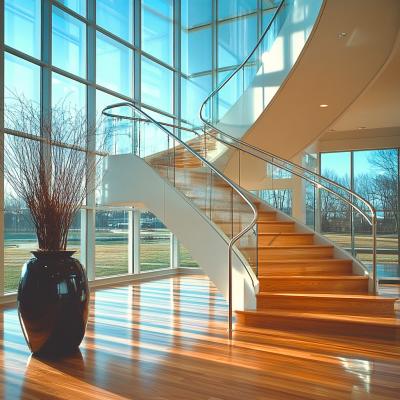 China Polished Stainless Steel Handrail with 8-12mm Glass Support 304/316 Grade for sale