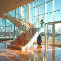 China 316 Stainless Steel Handrail Brushed Finish Glass Staircase 850mm Height for sale